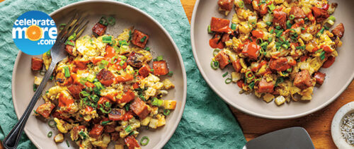 Maple Sausage Breakfast Scramble | CelebrateMORE.com